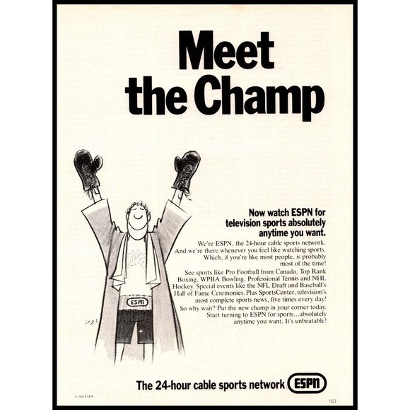 ESPN | Art | 981 Espn Meet The Champ Vintage Print Ad Boxing Gloves ...